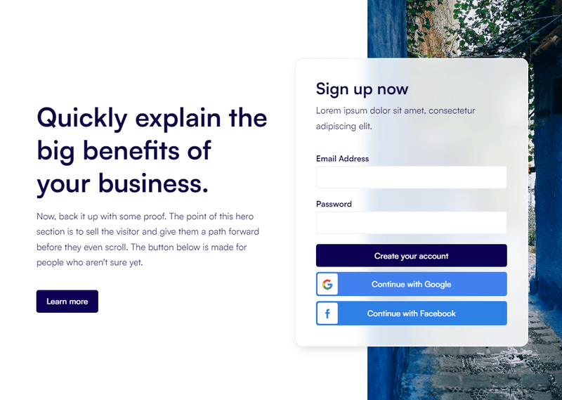 Hero + Sign Up Form | Free Webflow Component